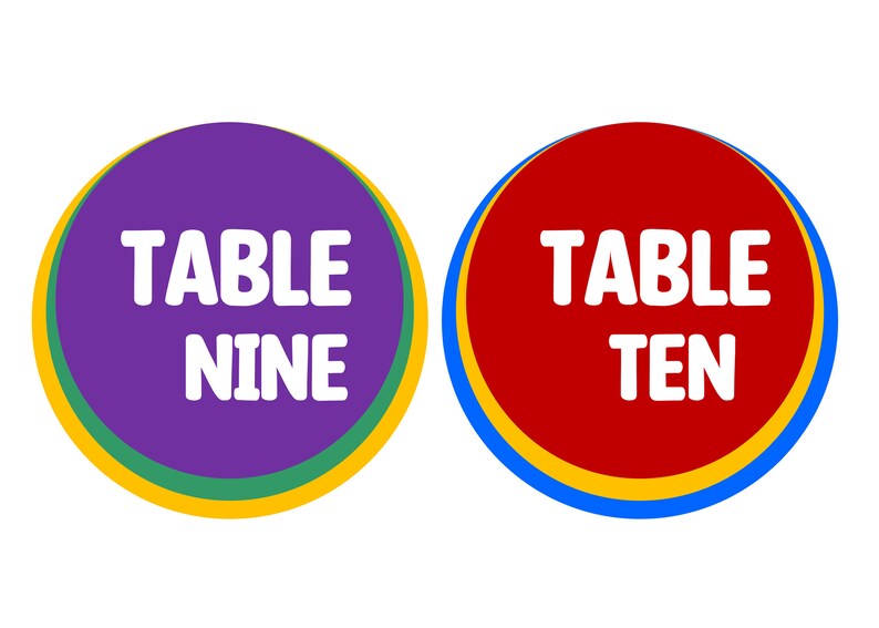 Classroom Table Numbers, Class Table Numbers, Table, Team, Group Labels ...