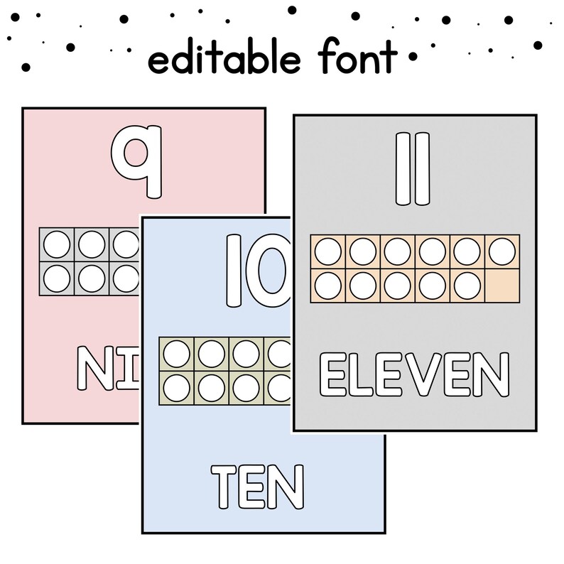 Printable Modern Calm Colors Classroom Number Posters Wall Display ...