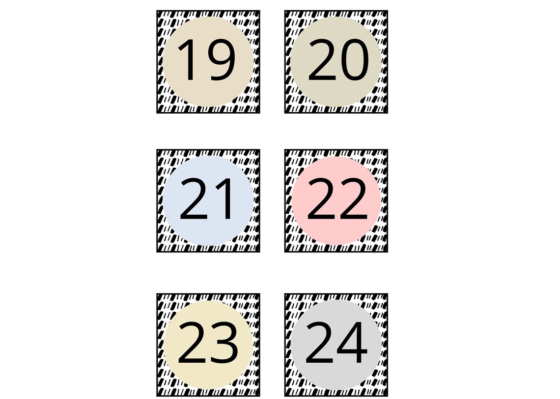 Printable Boho Neutral Number Labels, Classroom Calendar Number Labels ...