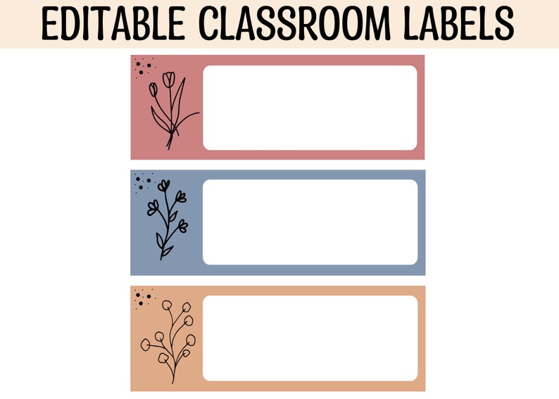 Botanical Classroom Labels, Student Name Tags (PPTX Digital Download ...