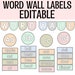 Printable Calm Colors Word Wall Labels, Word Wall Banners, Alphabet ...