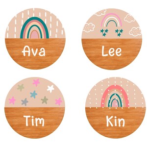 Circular Classroom Labels,student Name Tags,editable Name Tags, Rainbow ...