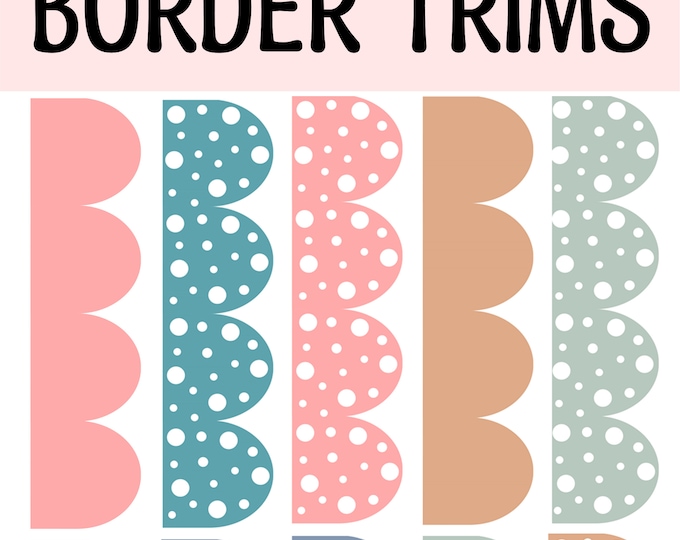 Scalloped Borders, Boho Bulletin Board Borders, Boho Neutral Classroom ...