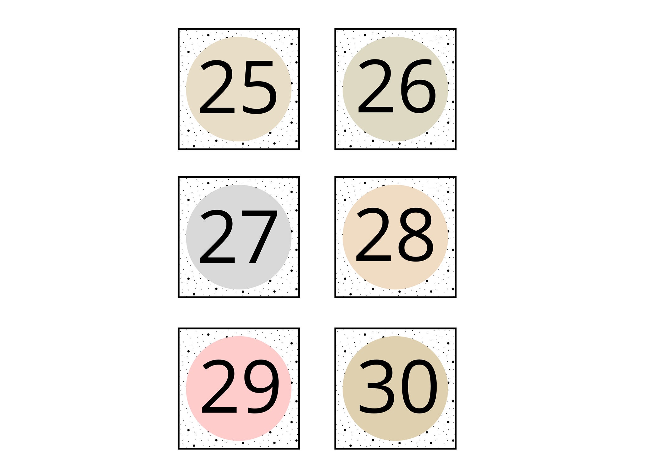 Printable Number Labels, Boho Spotty Number Labels, Classroom Calendar ...