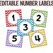 Printable Classroom Number Labels, Calendar Numbers, Bright Chevron ...