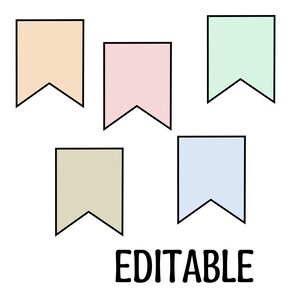 Printable Calm Colors Alphabet Bunting Banners, Editable Bunting Banner ...