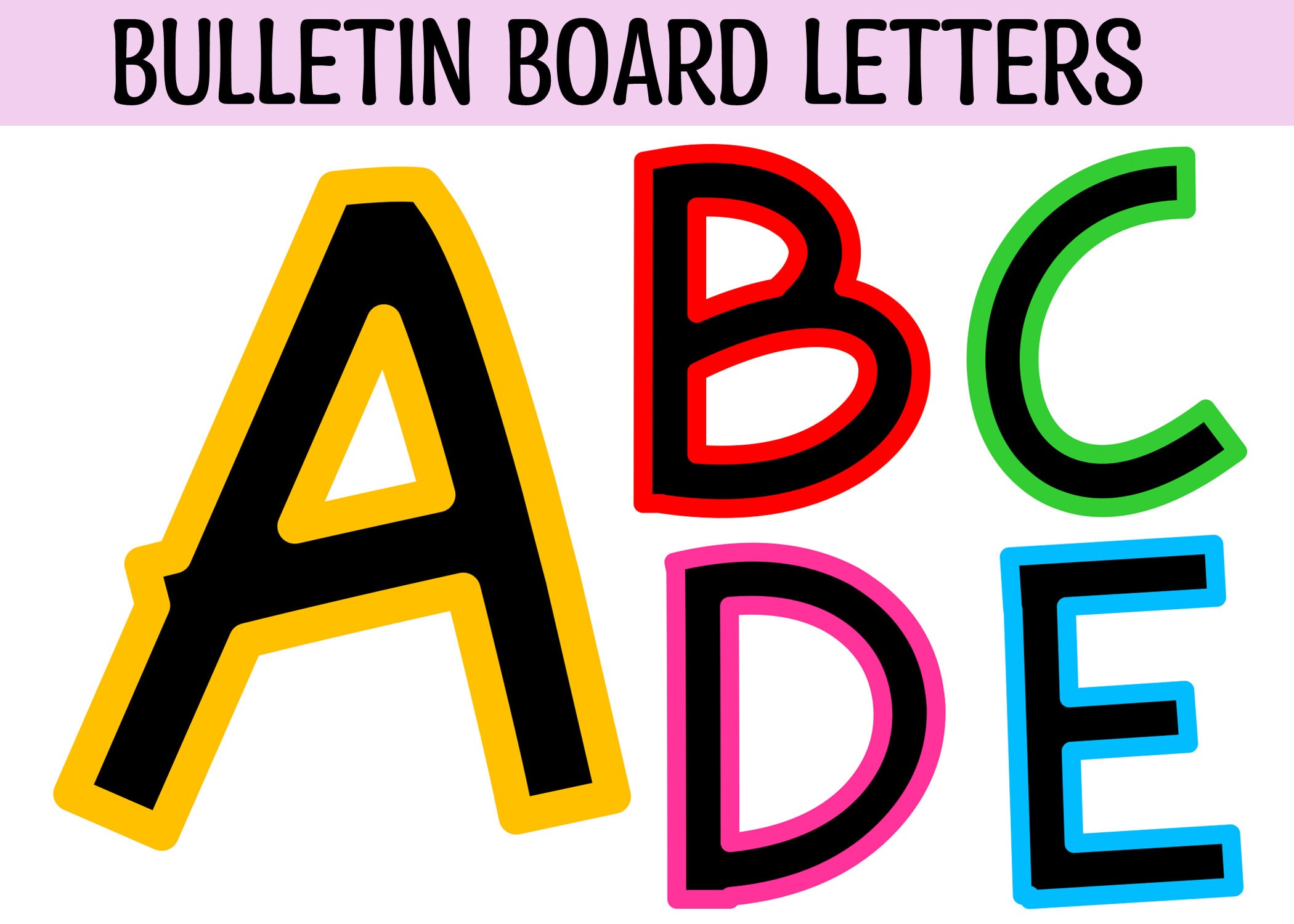 Printable Bright Bulletin Board Large Alphabet Letters, Colorful ...