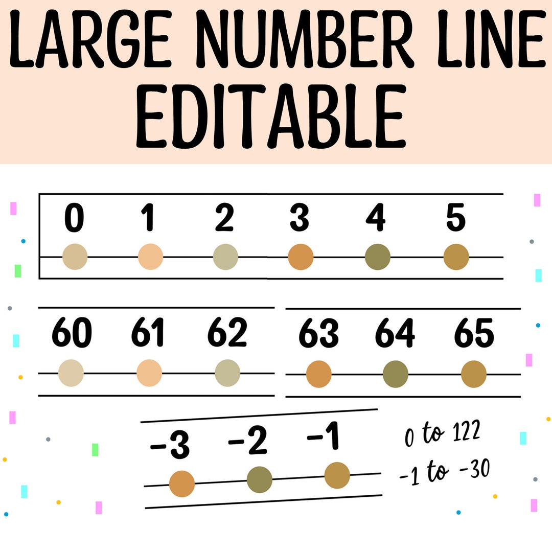 Printable Boho Neutral Large Number Line, Large Number Line Wall ...