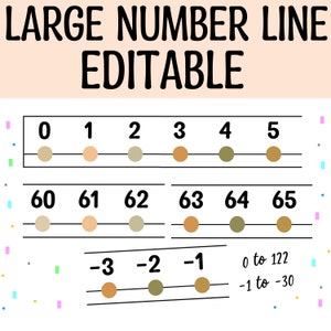 Printable Boho Neutral Large Number Line, Large Number Line Wall ...
