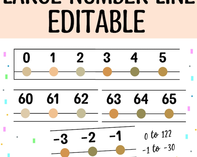 Large Number Line, Black and White Number Line Wall Display, Editable ...