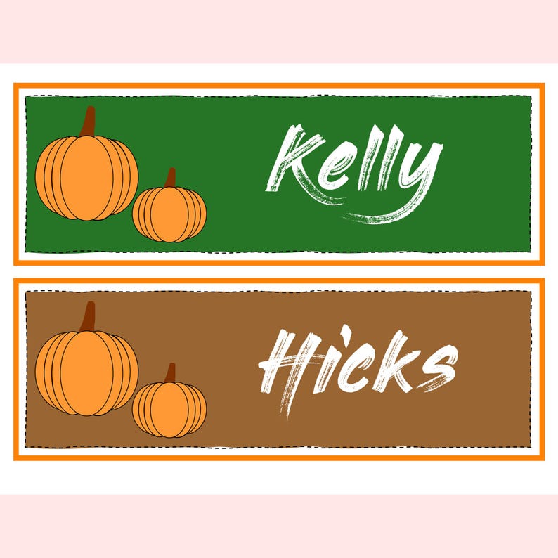 Printable Fall Name Labels, Autumn Classroom Labels, Fall Name Posters ...