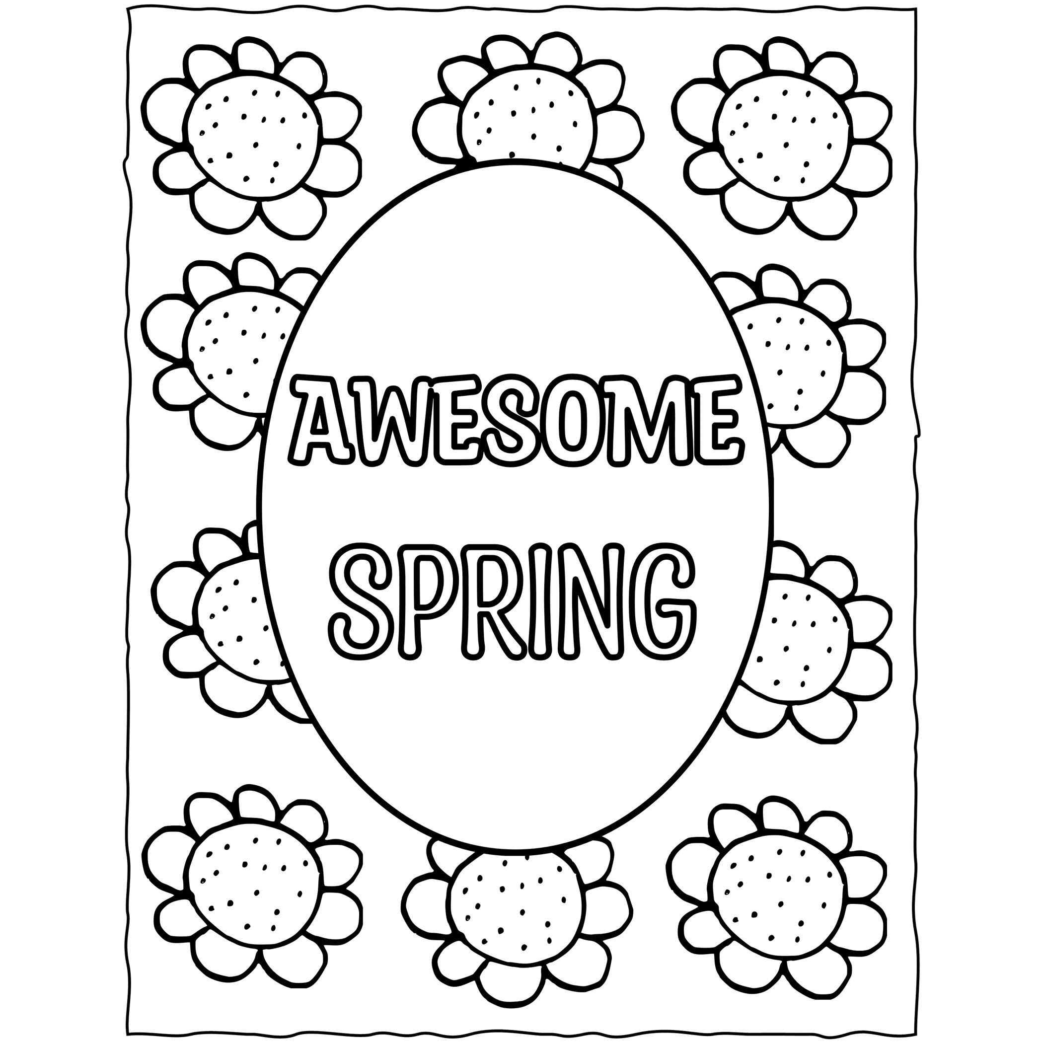 Printable Spring Coloring Pages, Welcome Spring Coloring Worksheets ...
