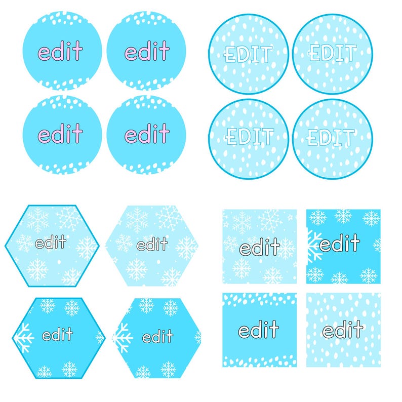 Printable Snowflakes Classroom Labels, Calendar Labels, Name Plates ...