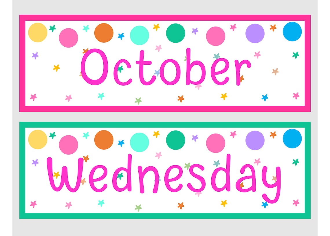 Printable Bright Polka Dots Name Tags, Stars Name Labels, Editable ...