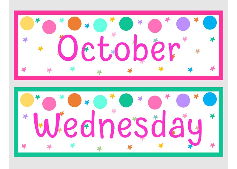 Printable Bright Polka Dots Name Tags, Stars Name Labels, Editable ...