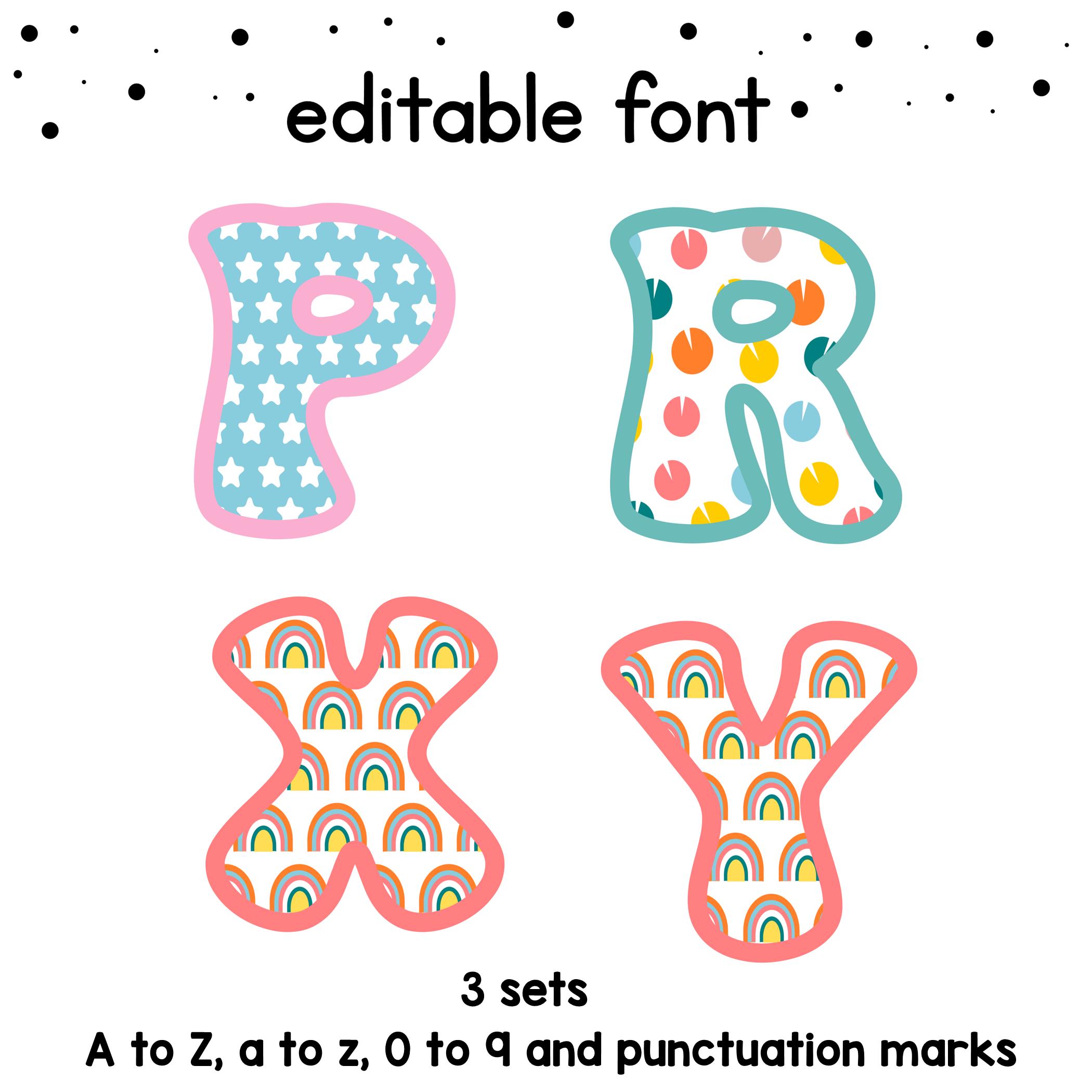 Printable Boho Bulletin Board Letters Bundle Pack, Alphabets for Kids ...