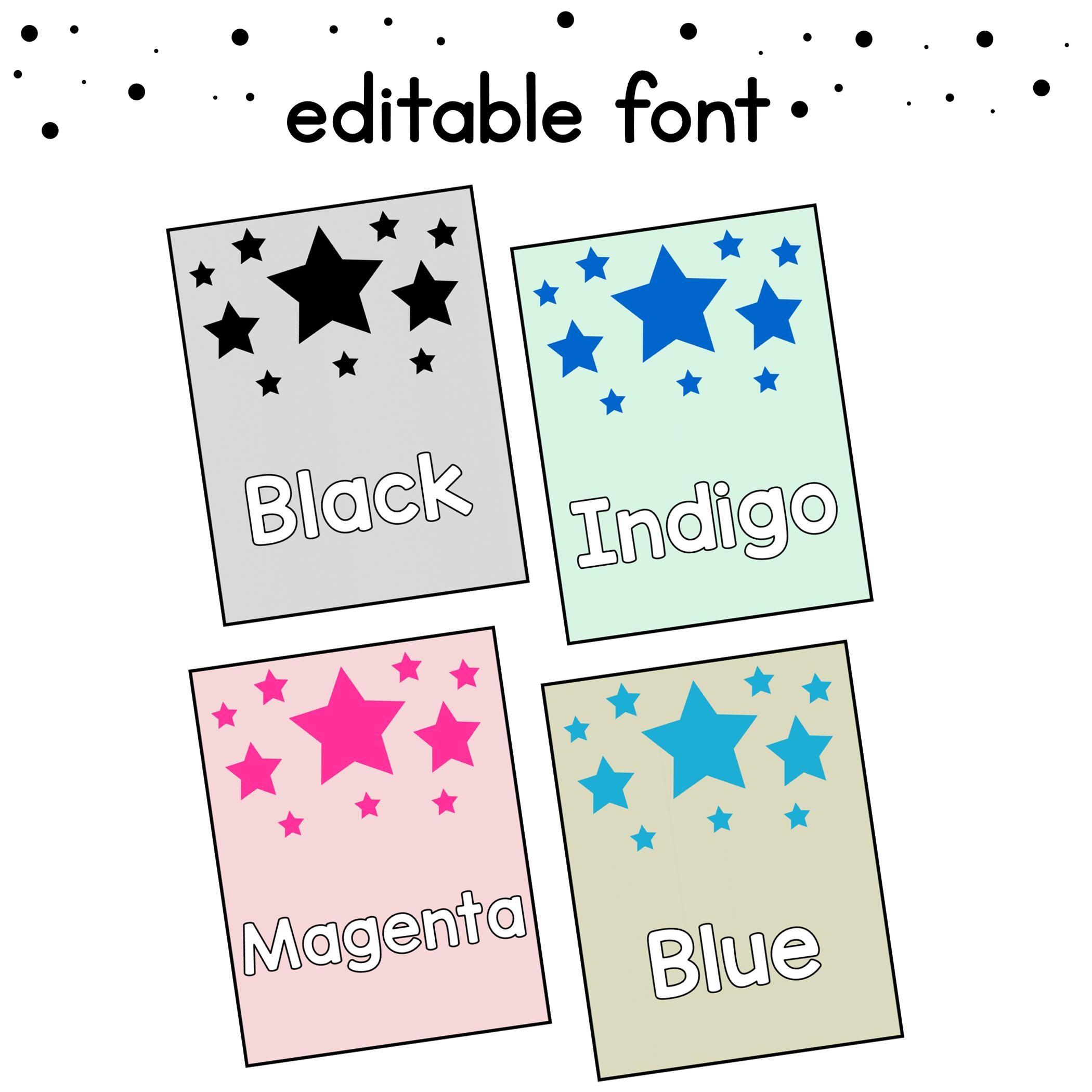 Printable Calm Colors Color Posters, Editable Color Posters, Classroom ...