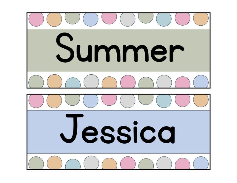 Pastel Student Name Labels, Bright Classroom Labels, Boho Name Posters ...