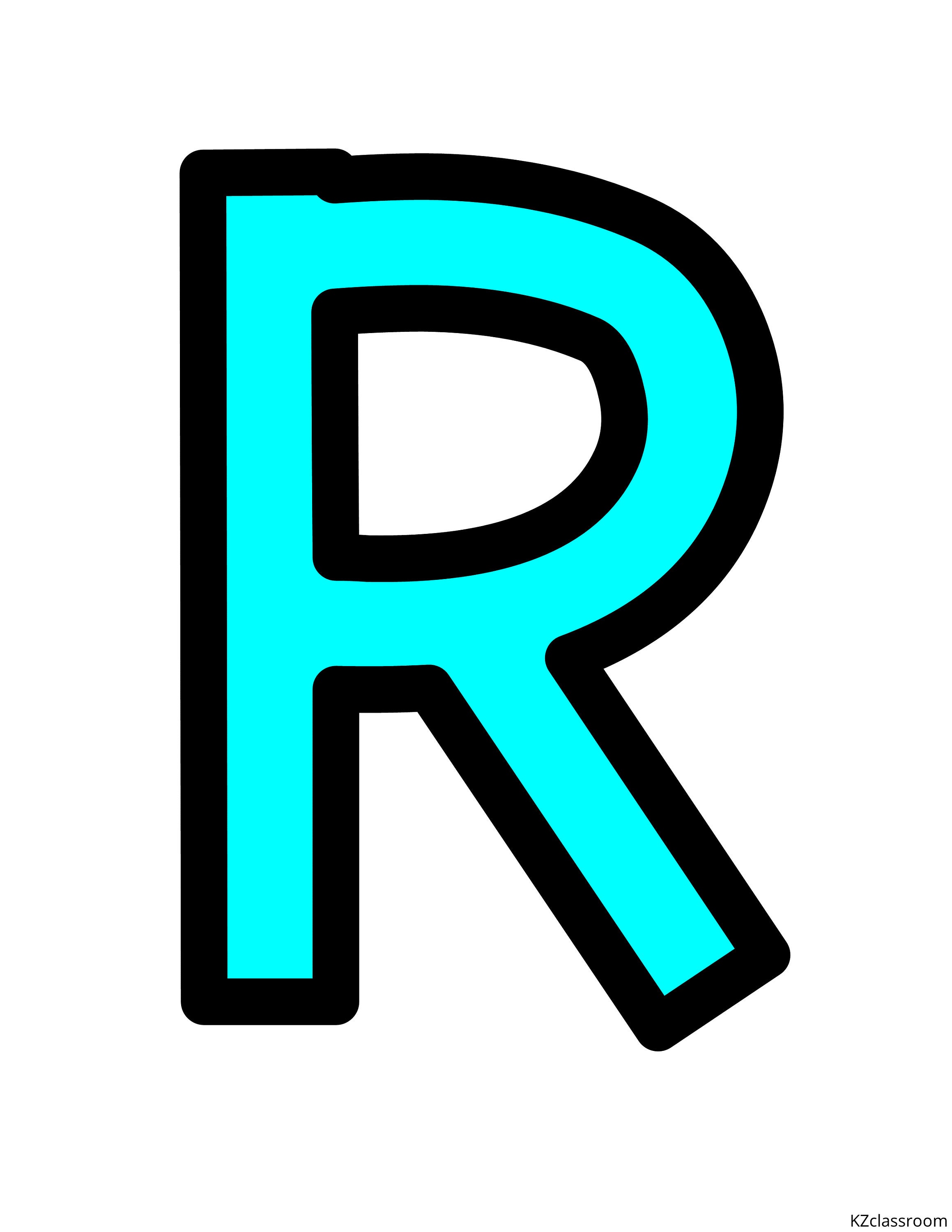 Printable Cyan Bulletin Board Large Alphabet Letters, Editable Alphabet ...