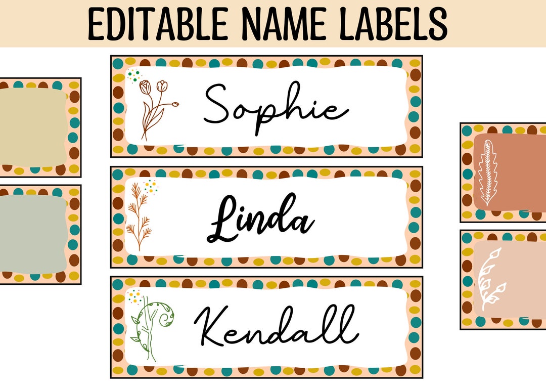 Printable Botanical Name Labels, Plant Based Classroom Labels, Boho ...