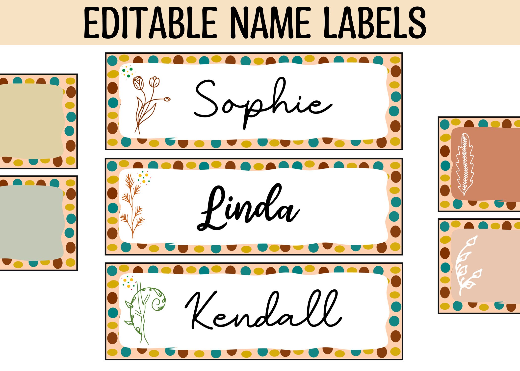 Printable Botanical Name Labels, Plant Based Classroom Labels, Boho ...