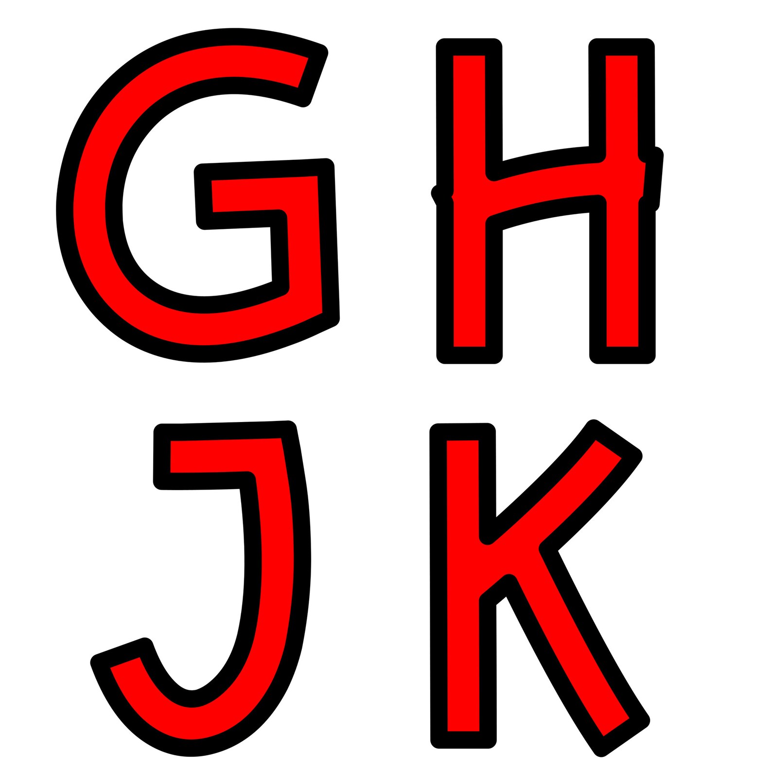 Printable Large Red Bulletin Board Alphabet Letters, Large Alphabet ...