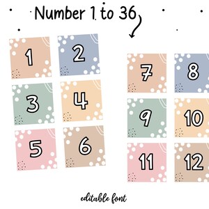 Printable Number Labels Classroom Calendar Numbers Number - Etsy Canada
