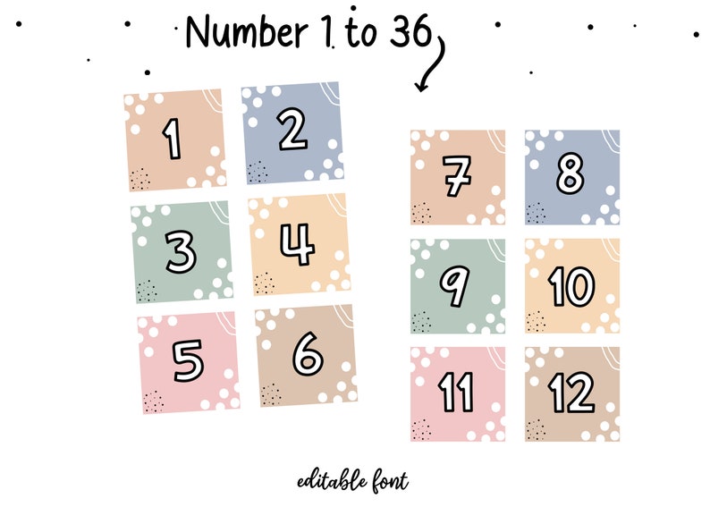 Printable Number Labels Classroom Calendar Numbers Number - Etsy Canada
