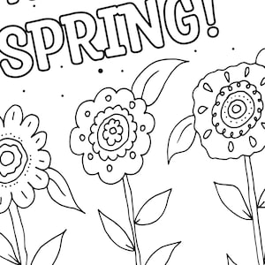 Printable Spring Coloring Page, Happy Spring Coloring Activity ...