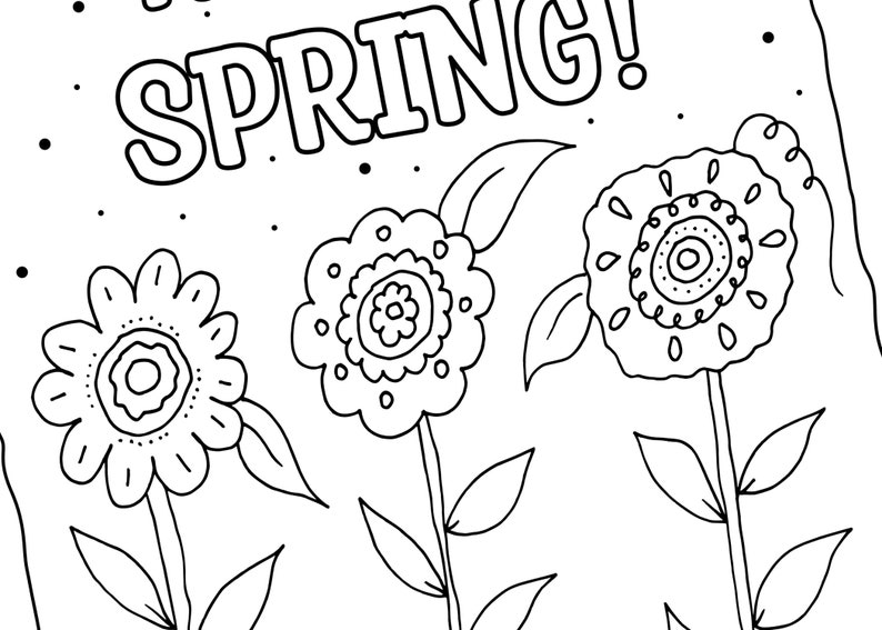 Printable Spring Coloring Page, Happy Spring Coloring Activity ...