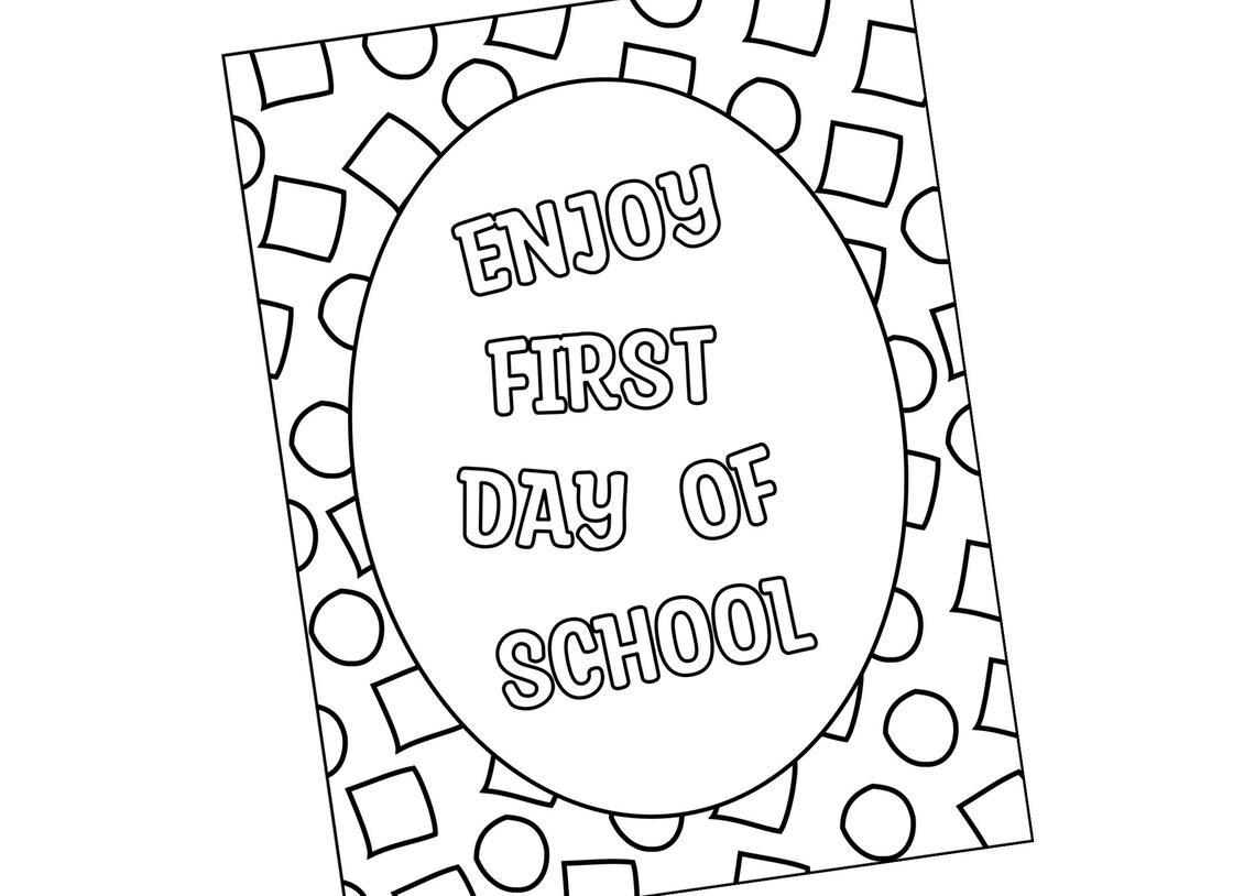 Printable Back to School Coloring Pages, First Day of School Coloring ...