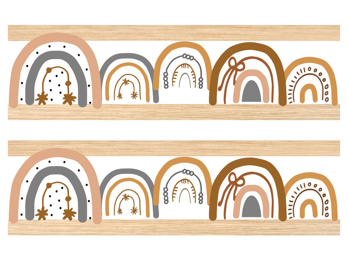 Bulletin Board Borders Ideas Classroom Borders Boho Neutral - Etsy