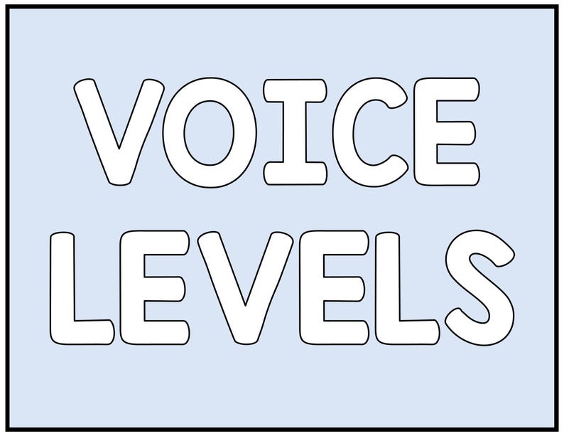 Calm Colors Classroom Voice Level Cards, Editable Labels (PDF) - Etsy