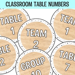 Classroom Table Numbers, Printable Table Numbers,round Table Numbers ...