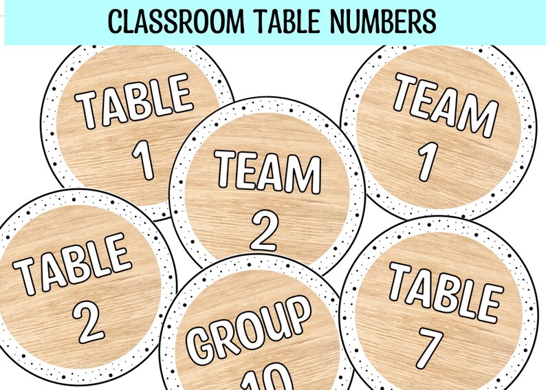 Classroom Table Numbers, Printable Table Numbers,round Table Numbers ...