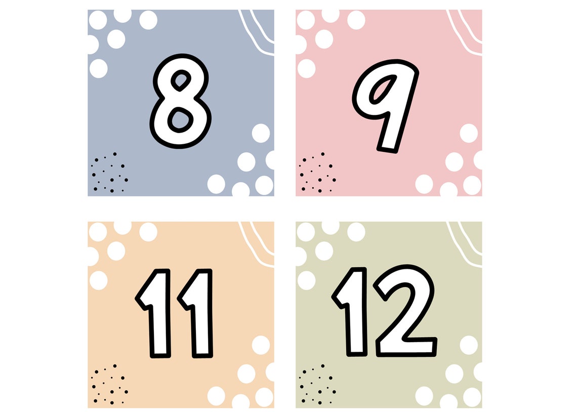 Printable Number Labels, Classroom Calendar Numbers, Boho Neutral ...