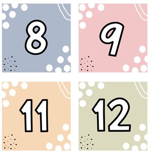 Printable Number Labels, Classroom Calendar Numbers, Boho Neutral ...