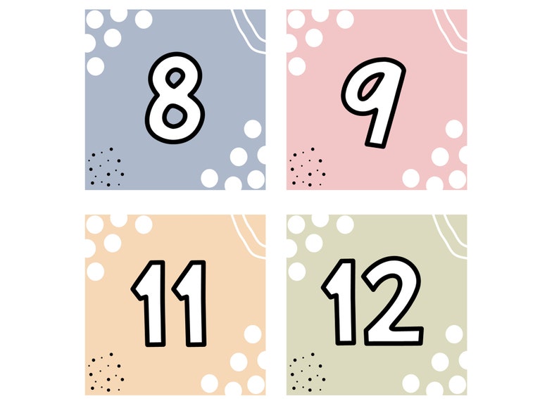 Printable Number Labels, Classroom Calendar Numbers, Boho Neutral ...
