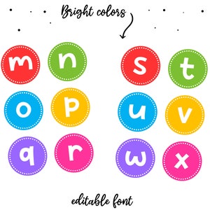 Printable Round Alphabet Letters, Bright Alphabet Letters Posters ...