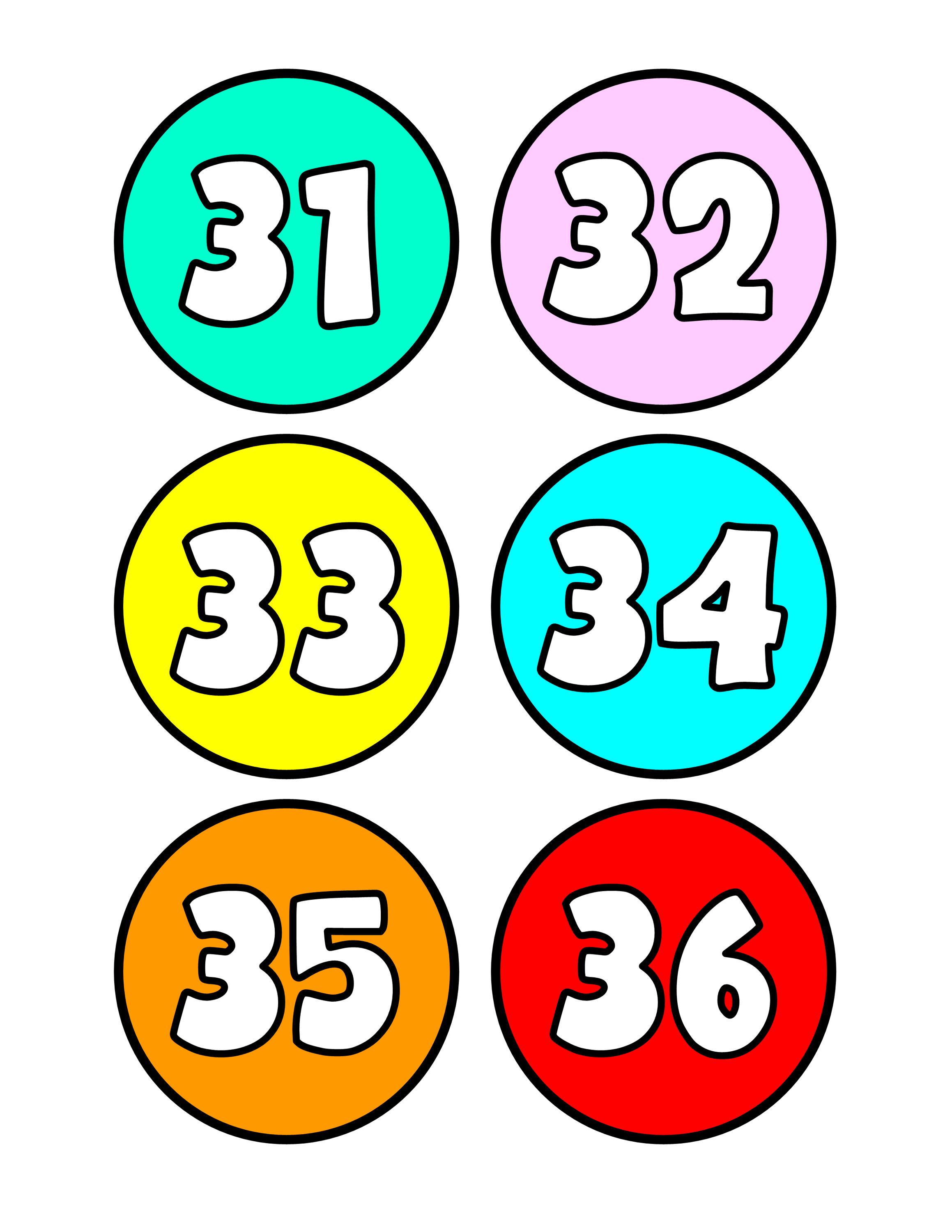 Printable Round Number Labels, Cubby Labels, Book Bin Labels, Number ...