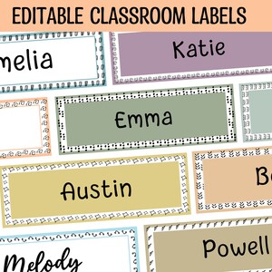 Boho Classroom Labels Student Name Tags Back to School - Etsy Canada