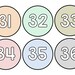 Back to School Calm Colors Calendar Numbers, Round Number Labels ...