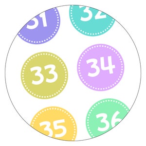 Printable Round Colorful Number Labels, Bright Cubby Labels, Book Bin ...