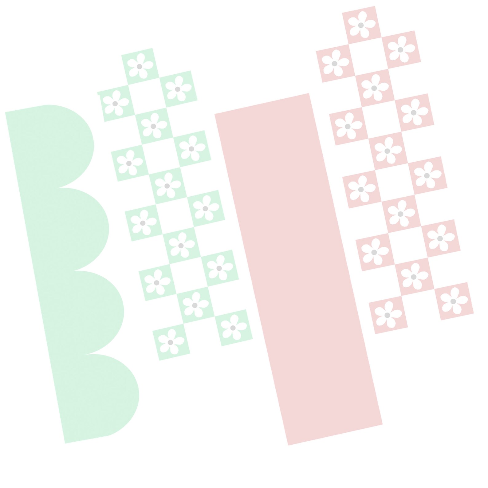 Printable Boho Checkered Bulletin Board Borders, Scalloped Classroom ...