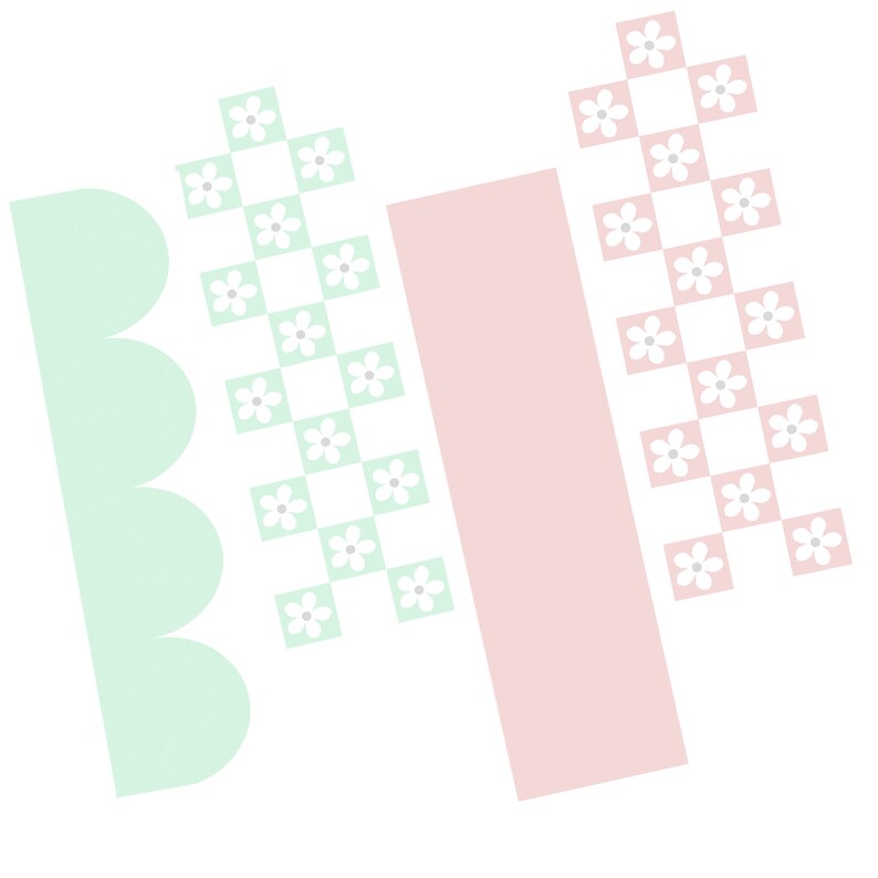 Printable Boho Checkered Bulletin Board Borders, Scalloped Classroom ...