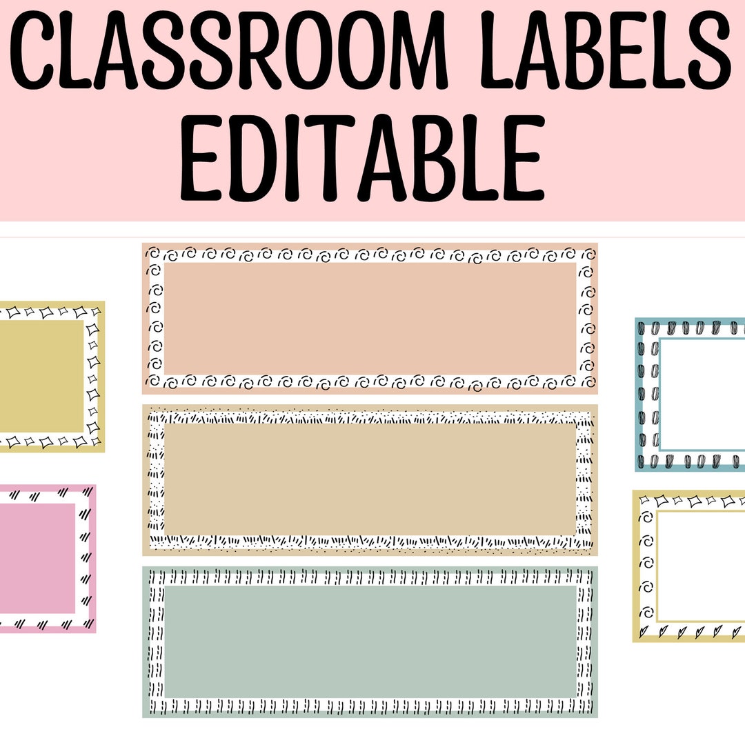 Boho Classroom Labels, Student Name Tags, Back to School Labels ...
