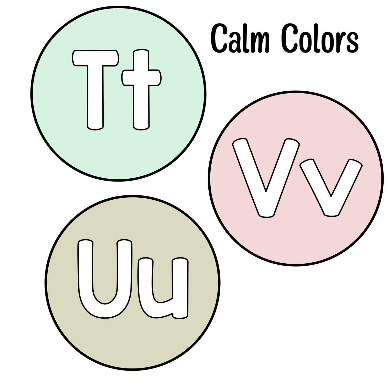 Printable Calm Colors Word Wall Labels, Word Wall Banners, Alphabet ...
