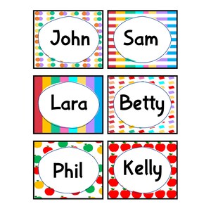Printable Colorful Student Name Tags, Student Name Labels, Bright ...