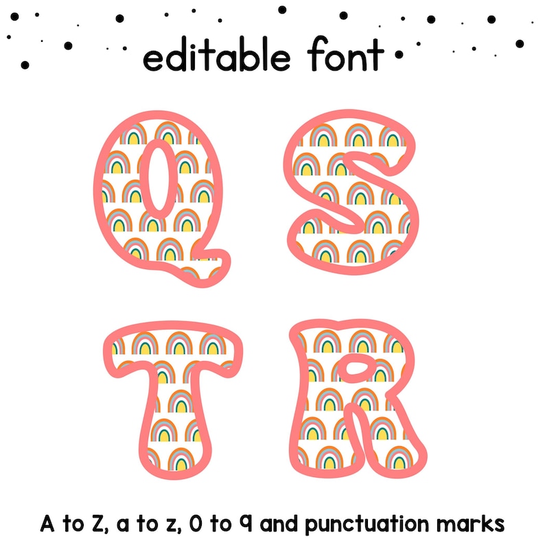 Printable Rainbow Bulletin Board Letters, Classroom Display, Large ...