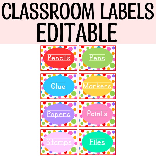 Polka Dot Labels - Etsy